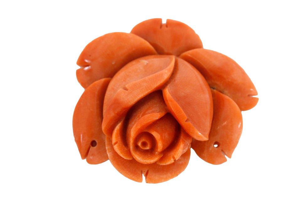 natural momo Coral Carved Rose